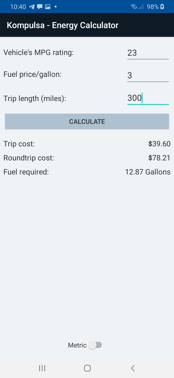 Trip Cost Calculator Screenshot Kompulsa Trip Cost Calculator Screenshot Kompulsa
